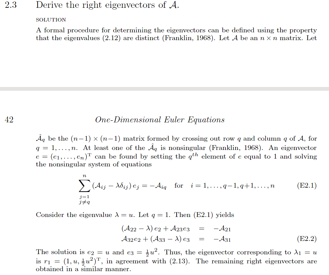 Solved 3 Derive the right eigenvectors of A. SOLUTION A | Chegg.com