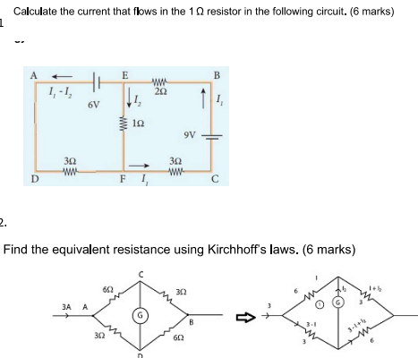 Solved Calculate the current that flows in the 1Ω resistor | Chegg.com