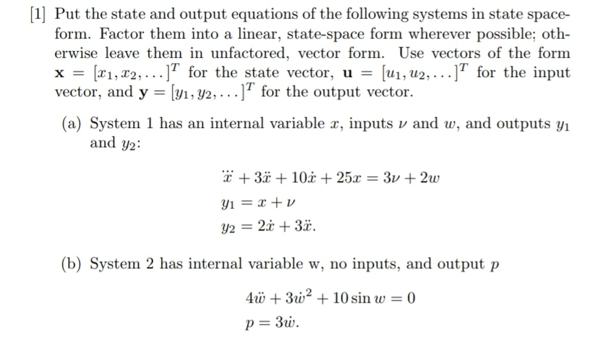 = [1] Put the state and output equations of the | Chegg.com