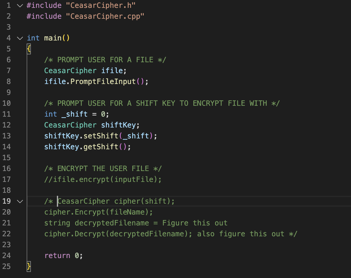 Solved #include "CeasarCipher.h" void | Chegg.com