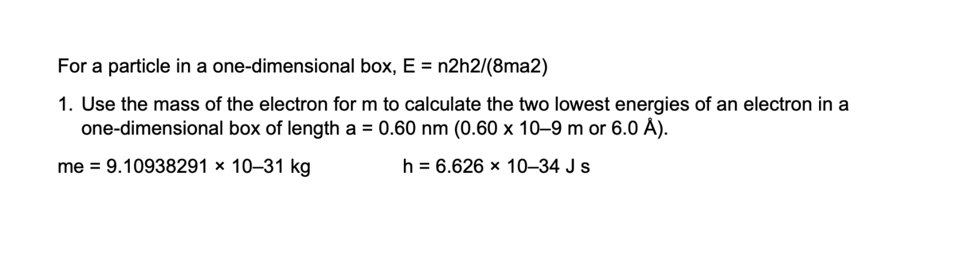 Solved For a particle in a one-dimensional box, | Chegg.com