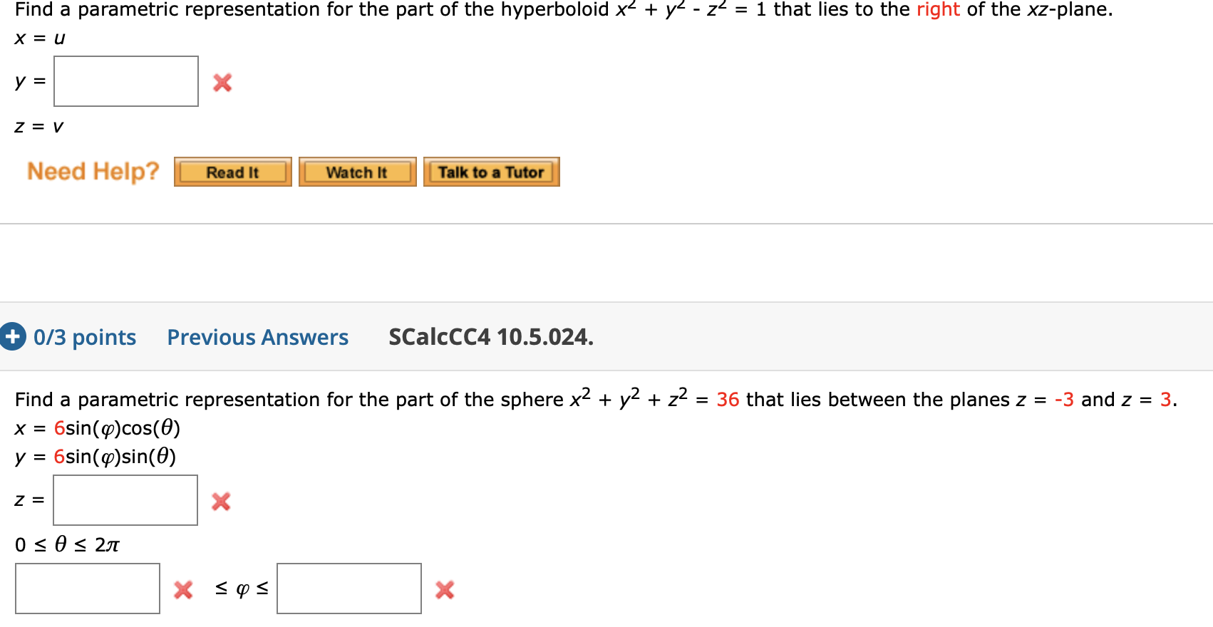 Solved Find a parametric representation for the part of the | Chegg.com