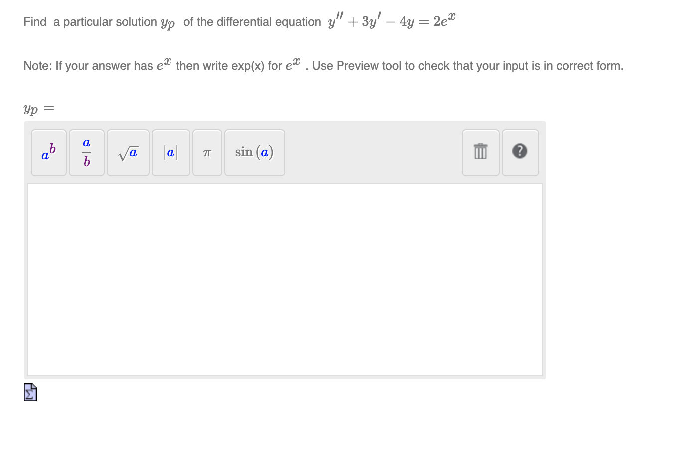 Solved Find a particular solution yp of the differential | Chegg.com