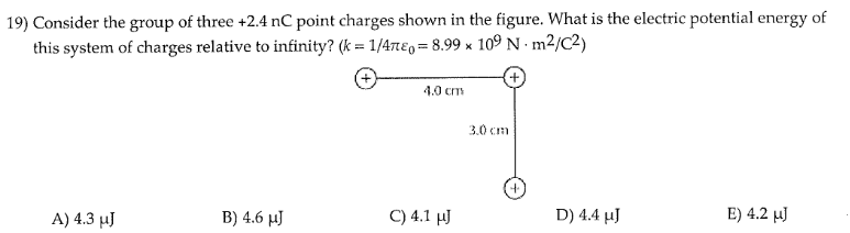 Solved 9) Consider the group of three +2.4nC point charges | Chegg.com