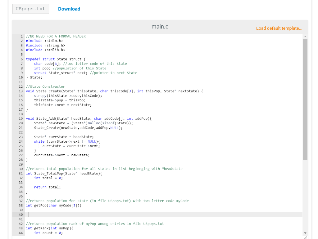 You are given a file (USpops.txt) that lists the | Chegg.com