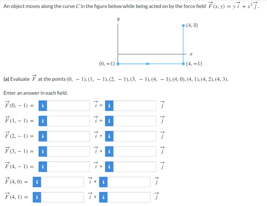 Solved An object moves along the curve C in the figure below | Chegg.com