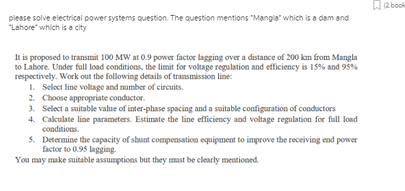 Solved (2 book please solve electrical power systems | Chegg.com