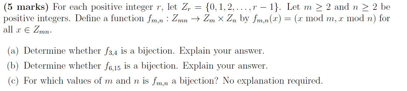 Solved (5 marks) For each positive integer r, let | Chegg.com
