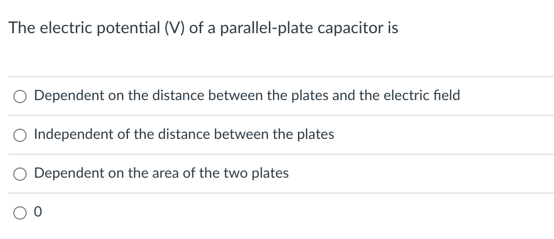 Solved The electric field inside of a parallel-plate | Chegg.com