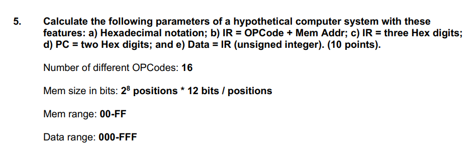 Solved Calculate the following parameters of a hypothetical | Chegg.com