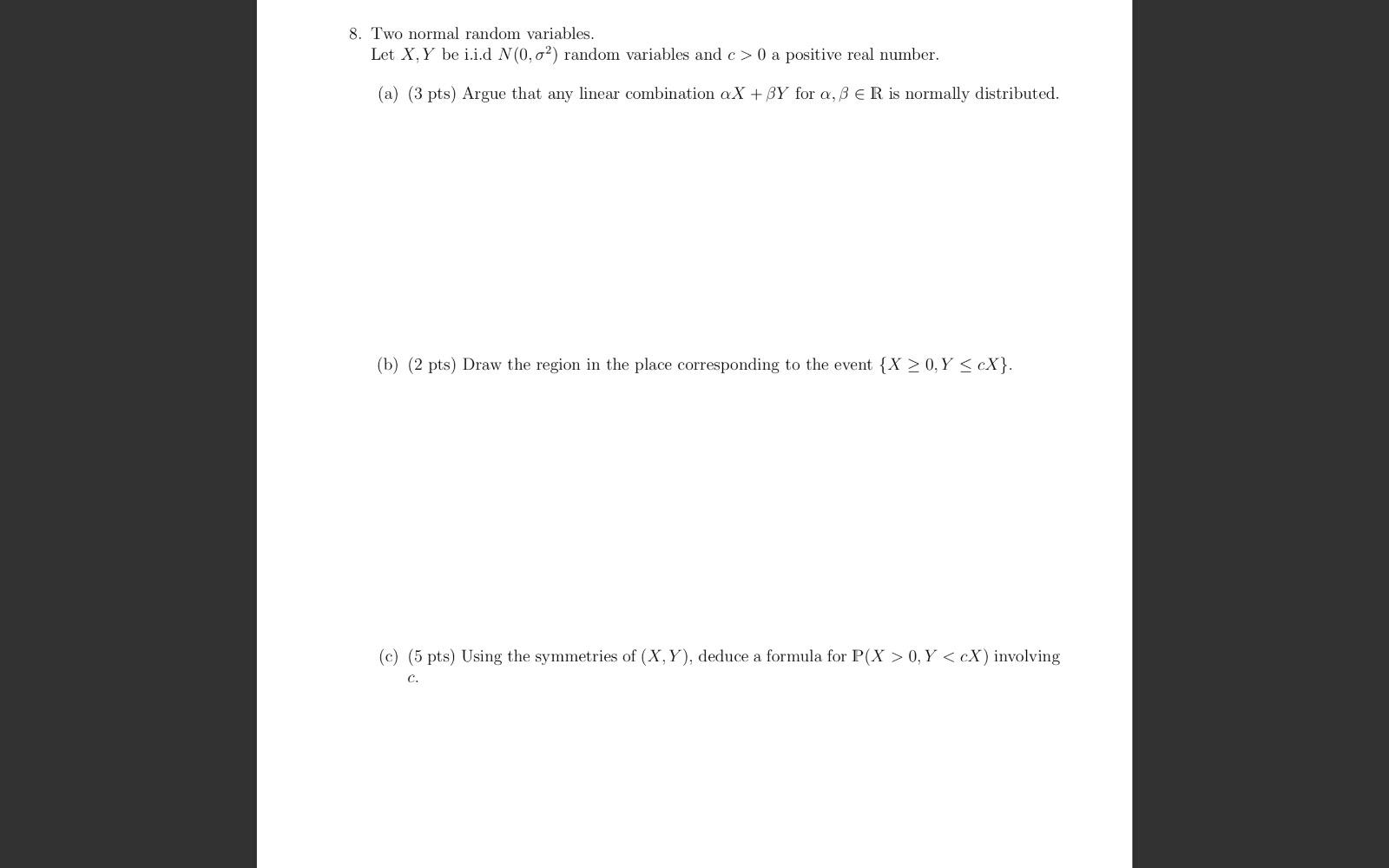 Solved 8. Two normal random variables. Let X,Y be i.i.d | Chegg.com