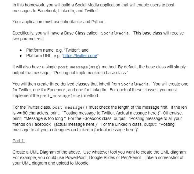 Solved In this homework, you will build a Social Media | Chegg.com