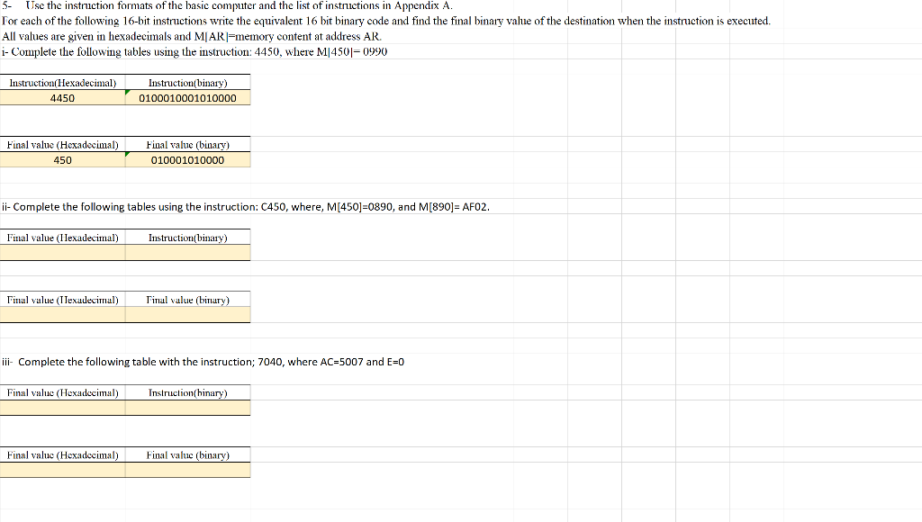 Use the instruction formats of the basic computer and | Chegg.com