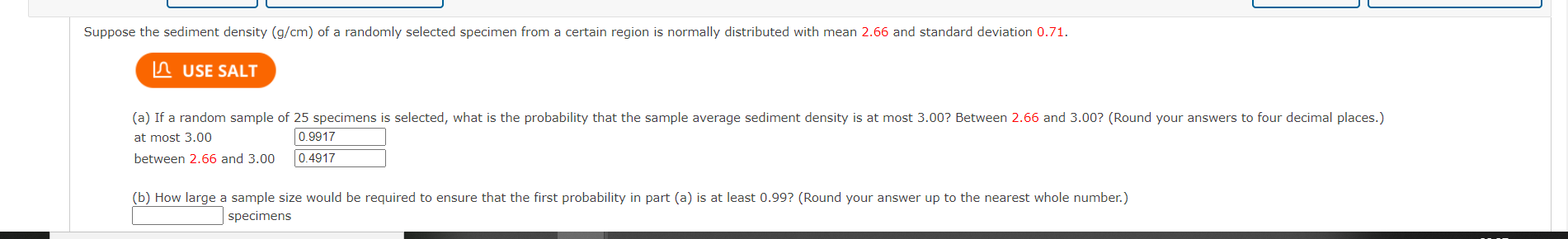 Solved Suppose the sediment density (g/cm) of a randomly | Chegg.com