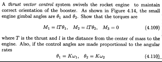 Solved A thrust vector control system swivels the rocket | Chegg.com
