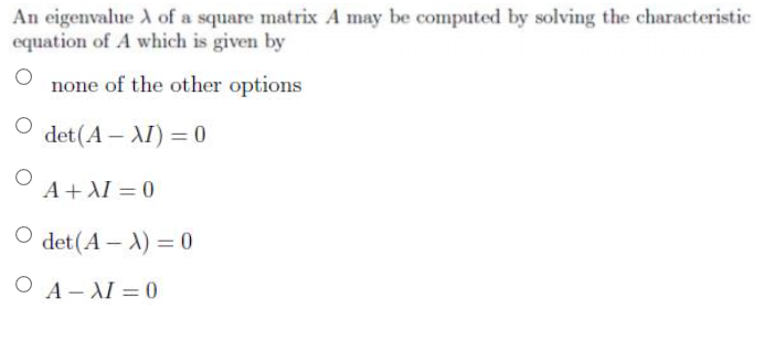 Solved A square matrix A with zero off-diagonal entries is | Chegg.com