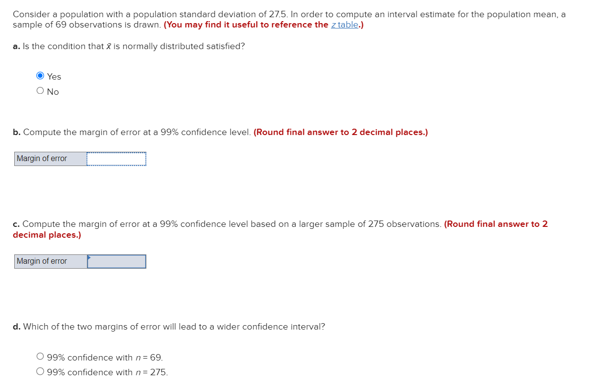 Solved Consider a population with a population standard | Chegg.com