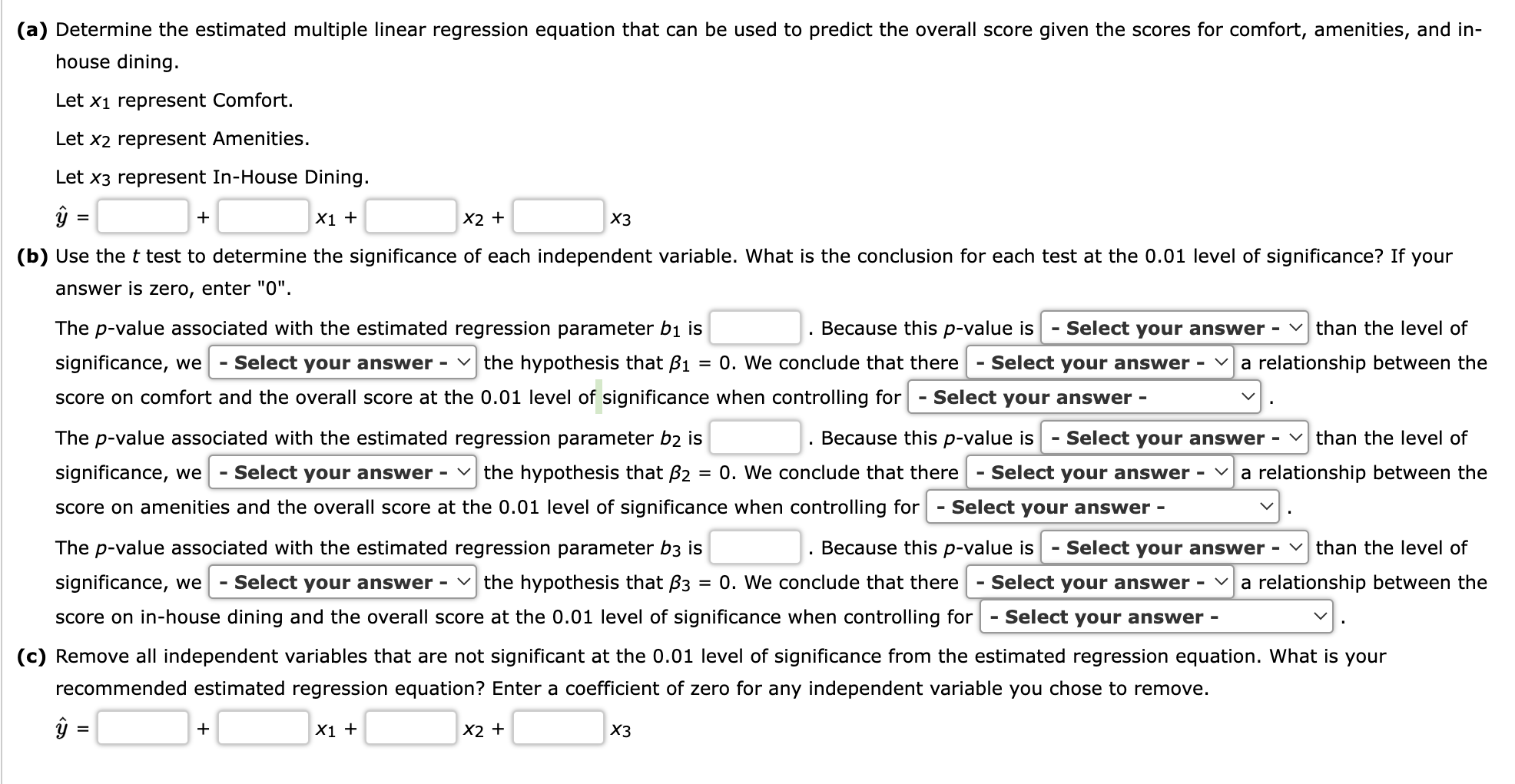 Solved DATA file(a) Determine the estimated multiple linear | Chegg.com