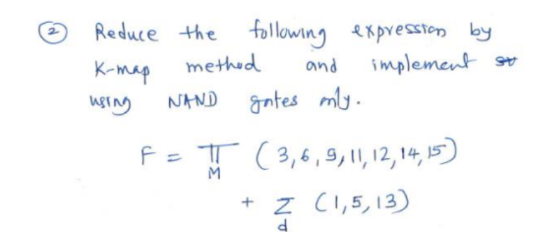 Solved 2) Reduce the following expression by K-map method | Chegg.com