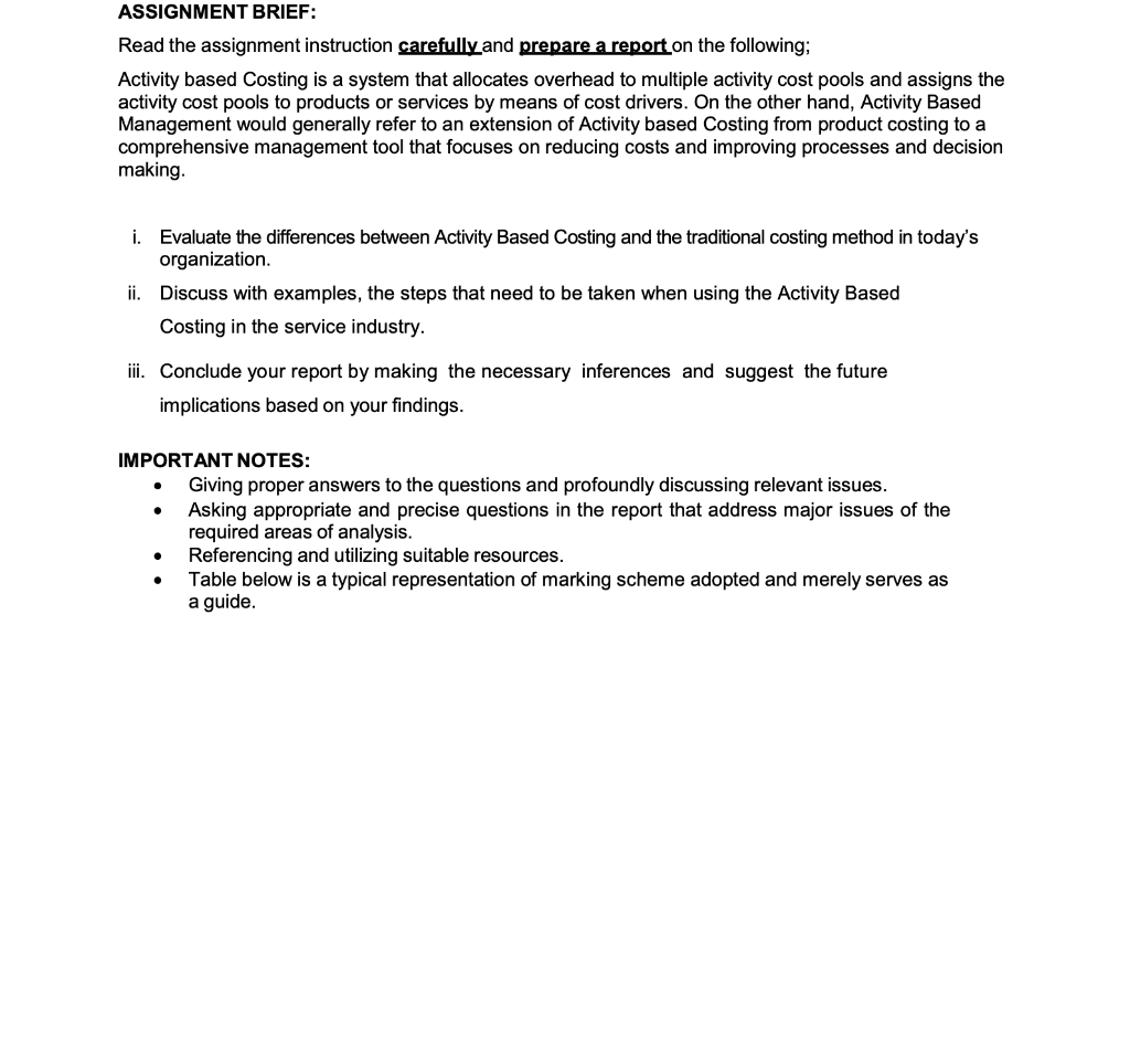 Solved ASSIGNMENT BRIEF: Read the assignment instruction | Chegg.com