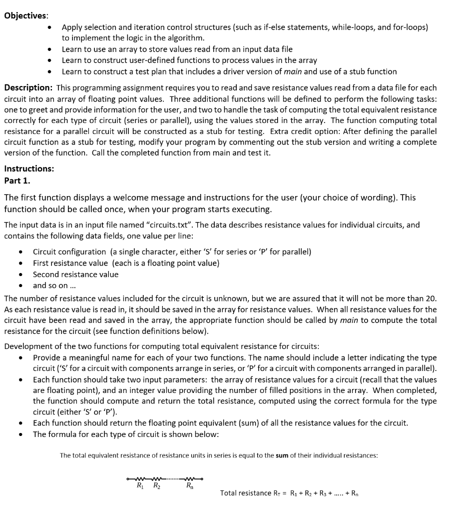 Solved . Objectives: Apply selection and iteration control | Chegg.com