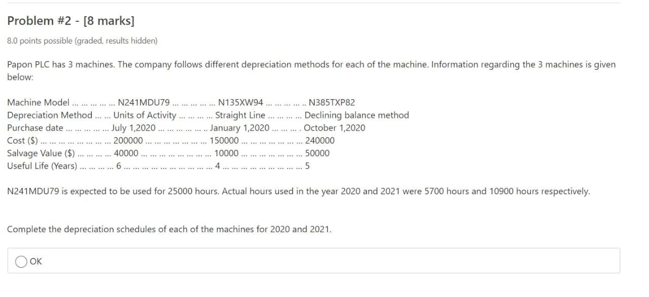 Solved Problem #2 - [8 marks] 8.0 points possible (graded, | Chegg.com