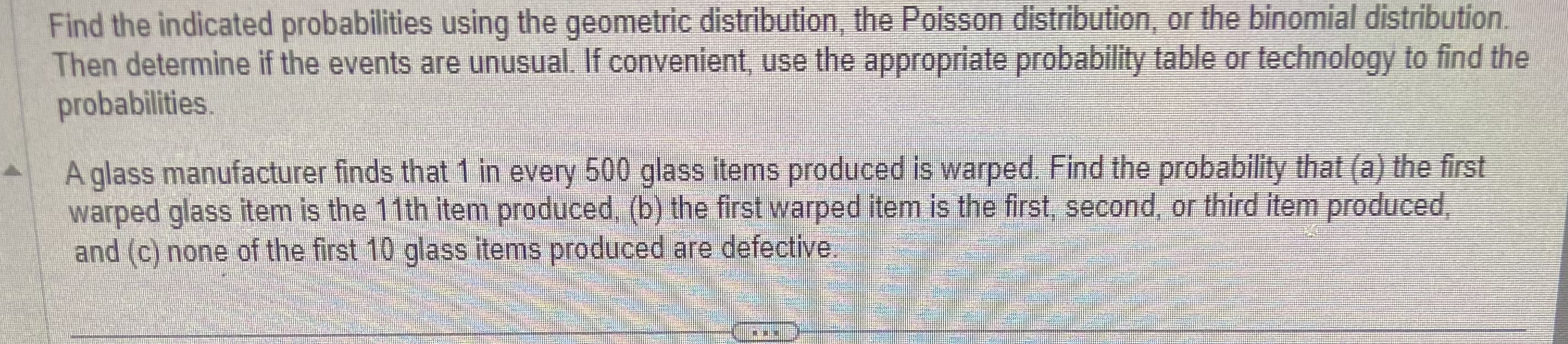 Solved Find the indicated probabilities using the geometric | Chegg.com
