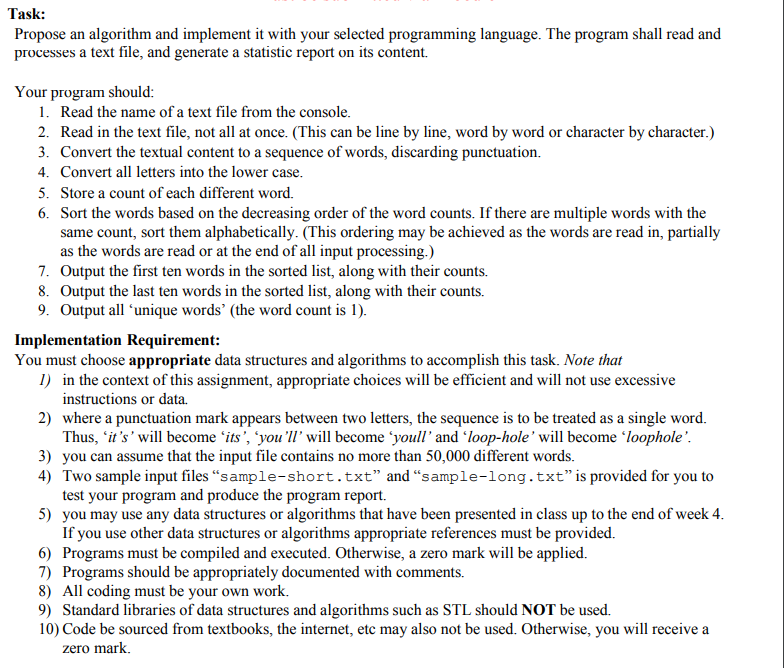 Solved Task Propose An Algorithm And Implement It With Your 6432