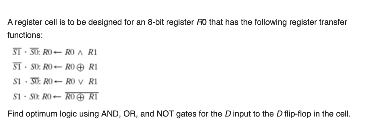 Solved A register cell is to be designed for an 8-bit | Chegg.com