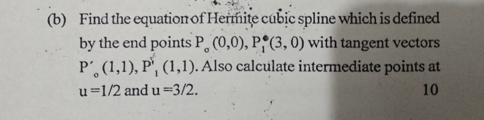 Solved Find the equation of Hermite cubic spline which is | Chegg.com