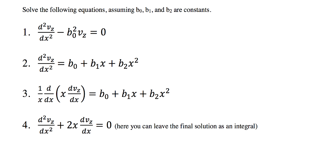 Solved Solve the following equations, assuming b0, b1, and | Chegg.com