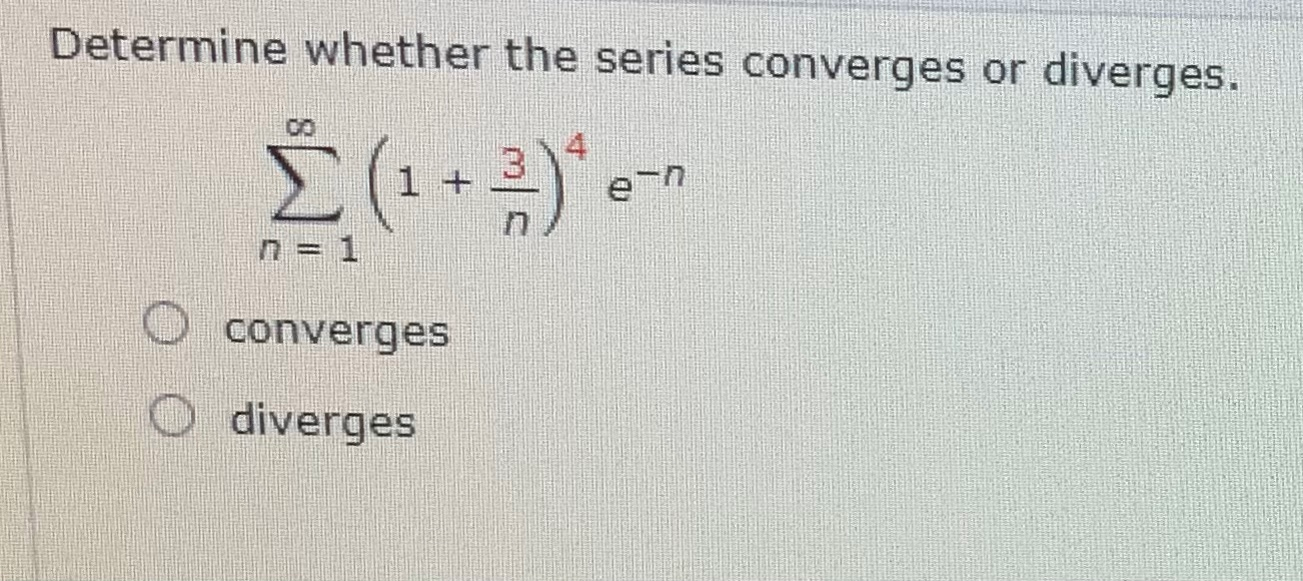 Solved Determine whether the series converges or diverges. Ë | Chegg.com