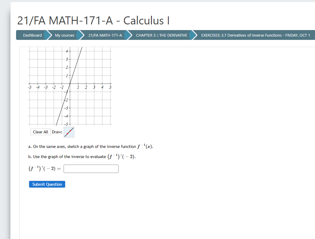 Solved 21/FA MATH-171-A - Calculus | Dashboard My courses | Chegg.com