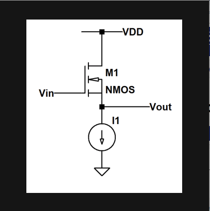 Solved M1 Vin- NMOS Vout The source follower of the above | Chegg.com