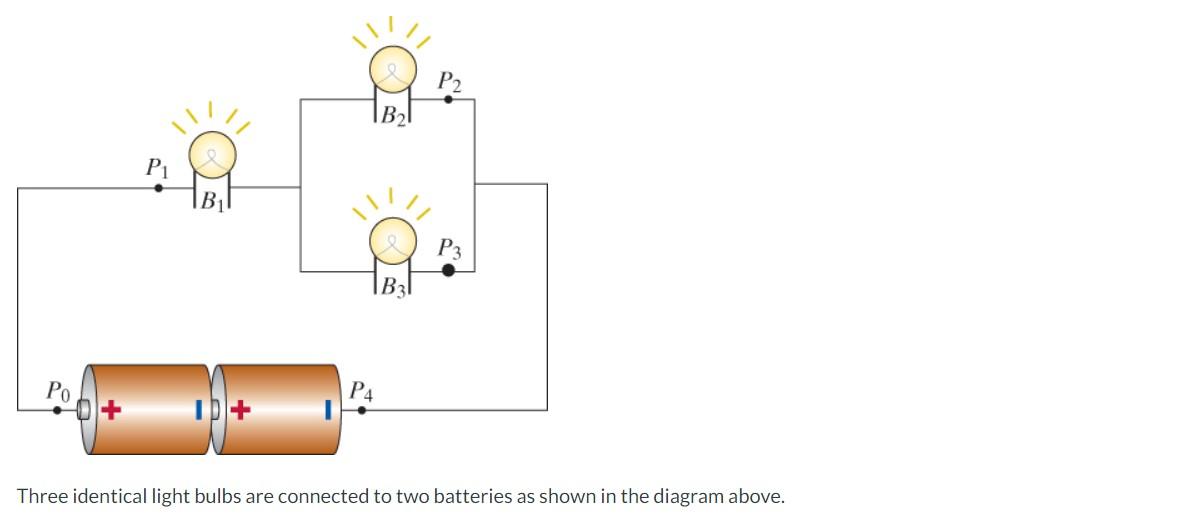 Solved Three identical light bulbs are connected to two | Chegg.com
