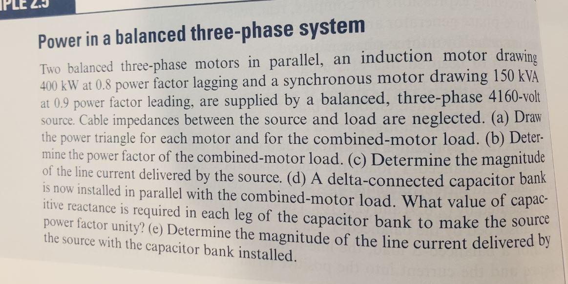 Solved Power in a balanced three-phase system Two balanced | Chegg.com
