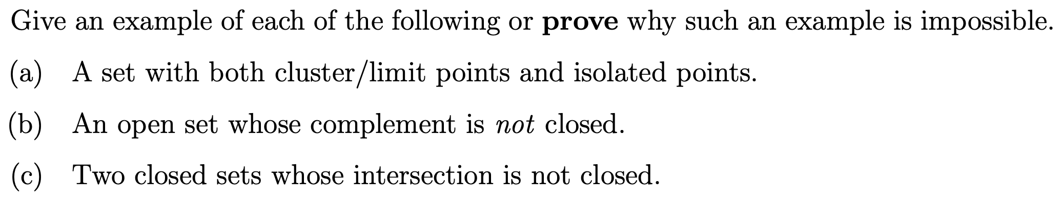 Solved Give an example of each of the following or prove why | Chegg.com