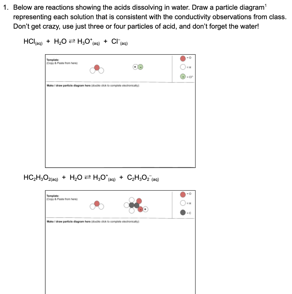 Solved 1. Below are reactions showing the acids dissolving | Chegg.com