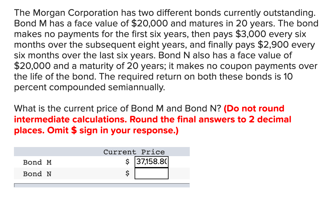 Solved The Morgan Corporation has two different bonds | Chegg.com