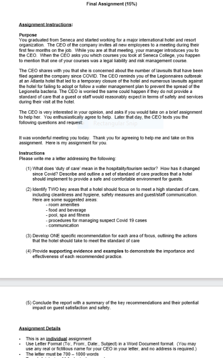 Solved Assignment Instructions: Purpose You graduated from | Chegg.com