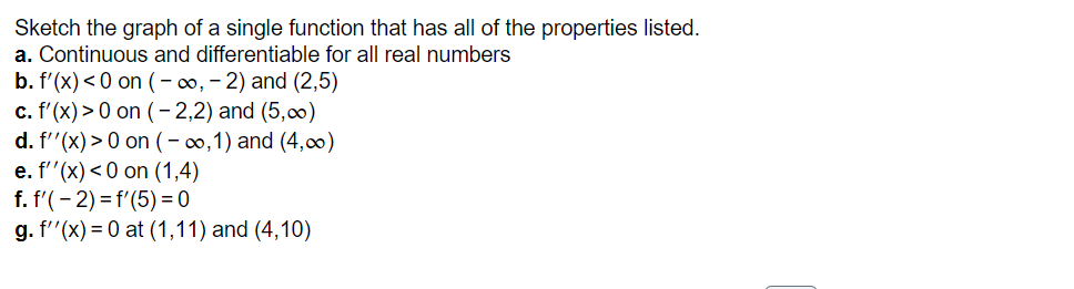 Solved Sketch the graph of a single function that has all of | Chegg.com