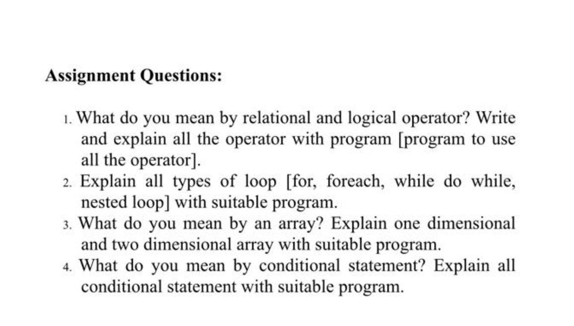 Solved Assignment Questions: 1. What do you mean by | Chegg.com