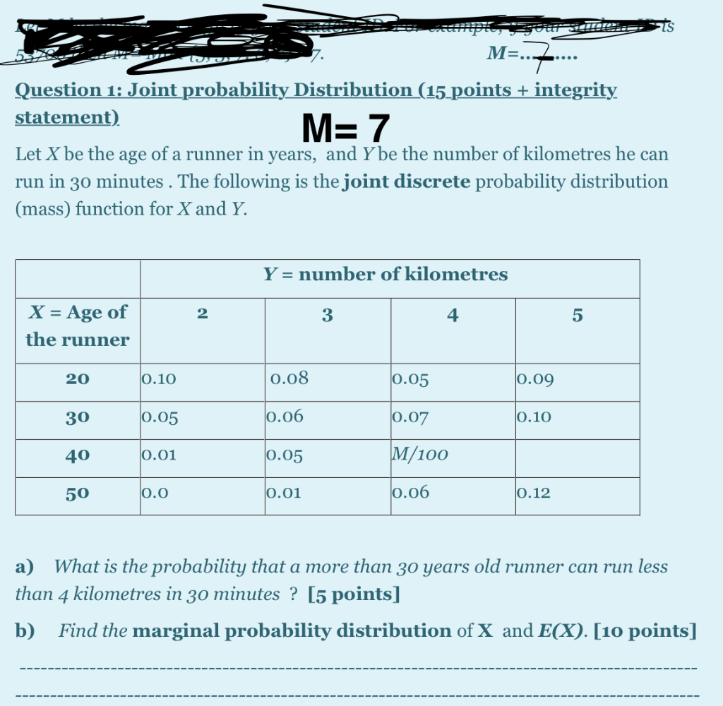 Solved M=.. mptes Sour 7.-Z... Question 1: Joint probability | Chegg.com
