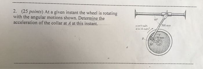 Solved At a given instant the wheel is rotating with the | Chegg.com