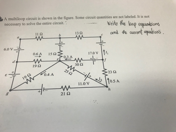 Solved A multiloop circuit is shown in the figure. Some | Chegg.com