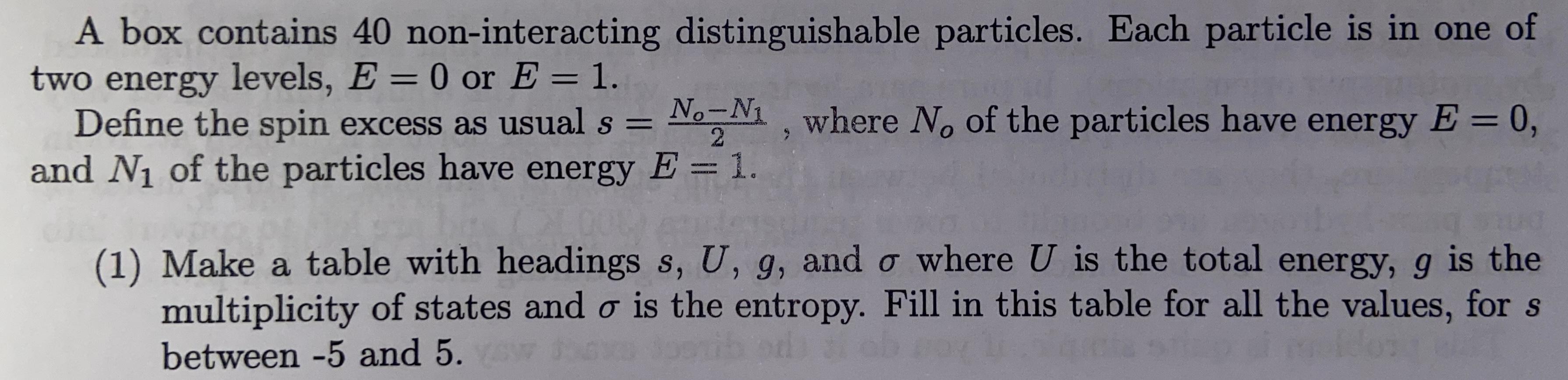 Solved A box contains 40 non-interacting distinguishable | Chegg.com
