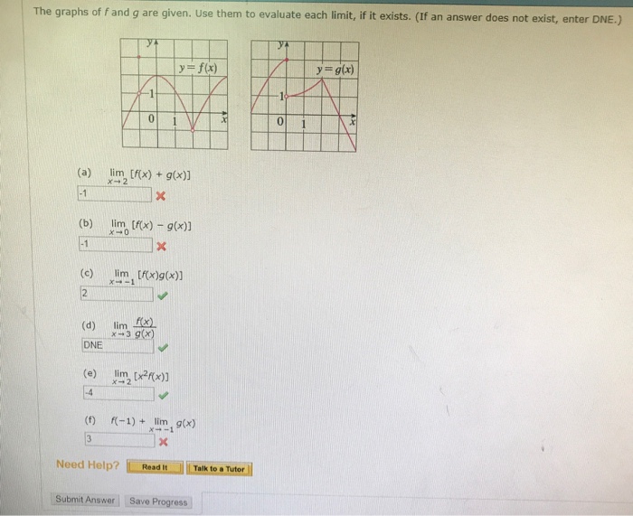 Solved The graphs of f and g are given. Use them to evaluate | Chegg.com