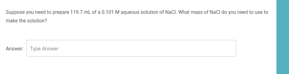 Solved Suppose you need to prepare 119.7 mL of a 0.101 M | Chegg.com