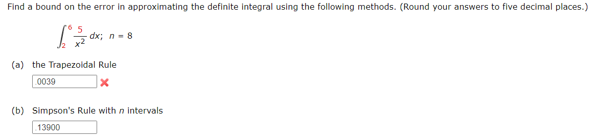 Solved Find a bound on the error in approximating the | Chegg.com