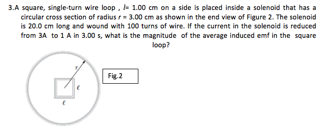 Solved 3.A square, single-turn wire loop , l= 1.00 cm on a | Chegg.com